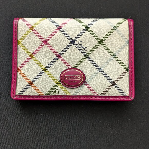 Coach | Bags | Coach Bifold Card Case Pink And Cream | Poshmark